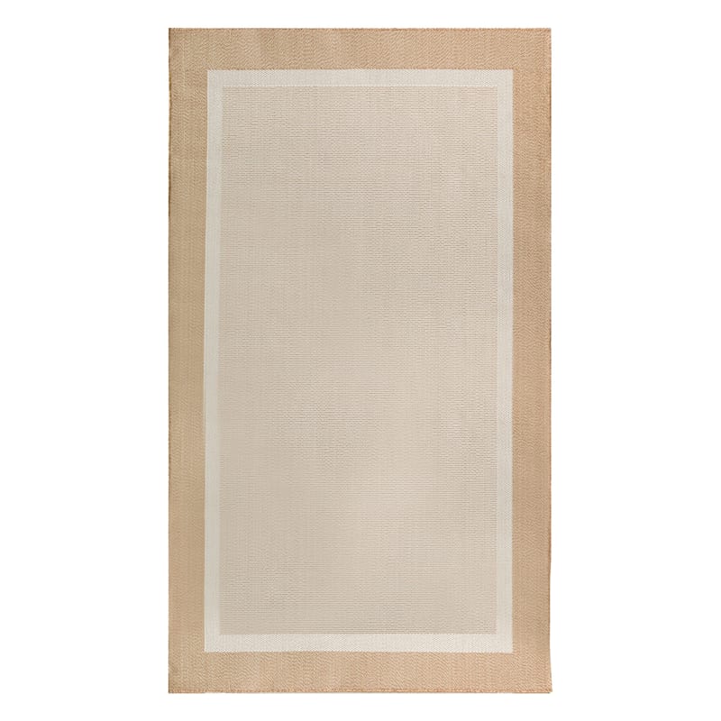 Fifer Tan Border Outdoor Accent Rug, 2X4 | At Home