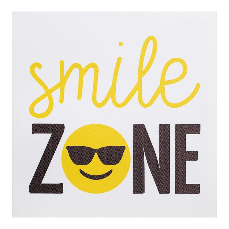 Smile Zone Emoji Canvas Wall Art, 12"