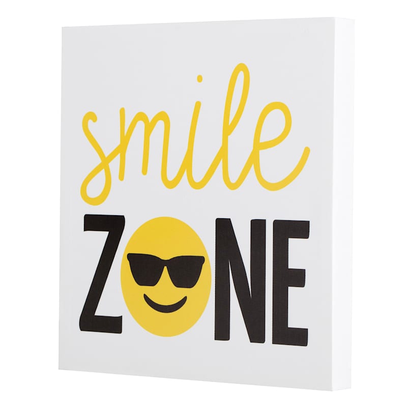 Smile Zone Emoji Canvas Wall Art, 12"