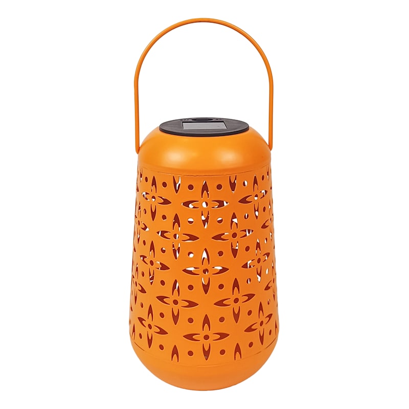 Sunny Club Orange Solar Outdoor Lantern, 7" | At Home