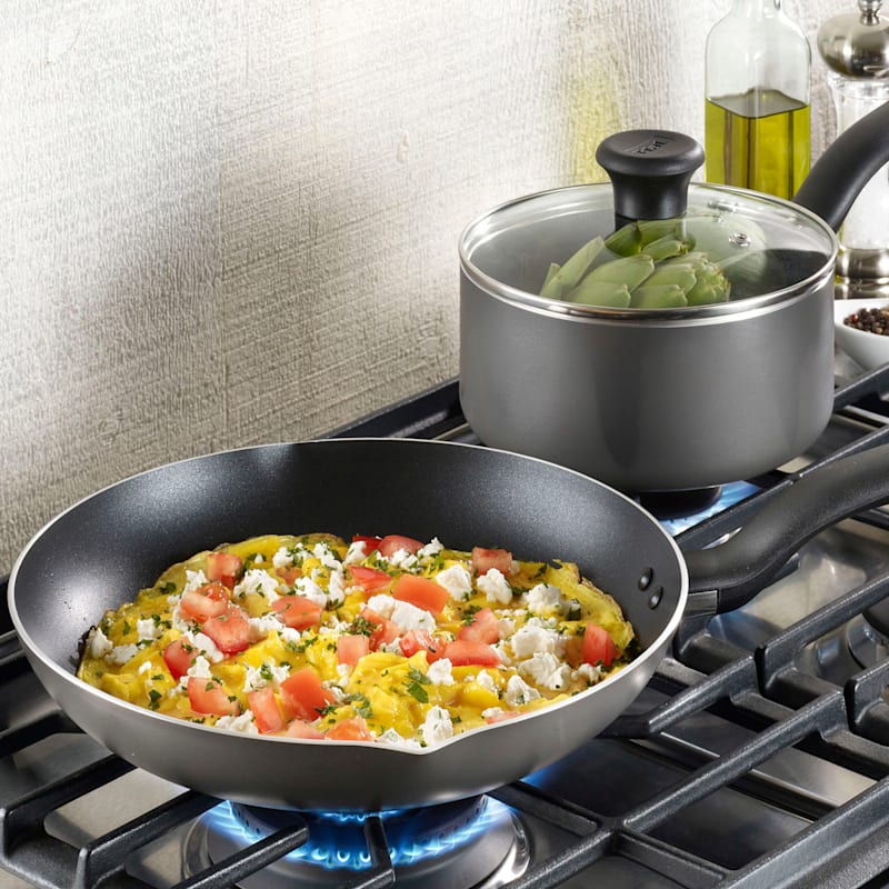 T-fal Initiatives 18-Piece Cookware Set, Gray