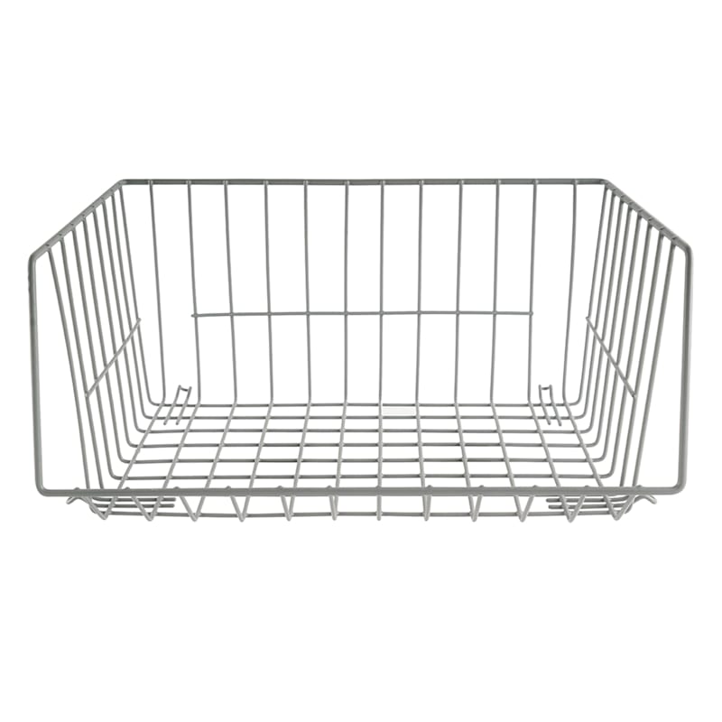 Grey Metal Stackable Shelf, Medium