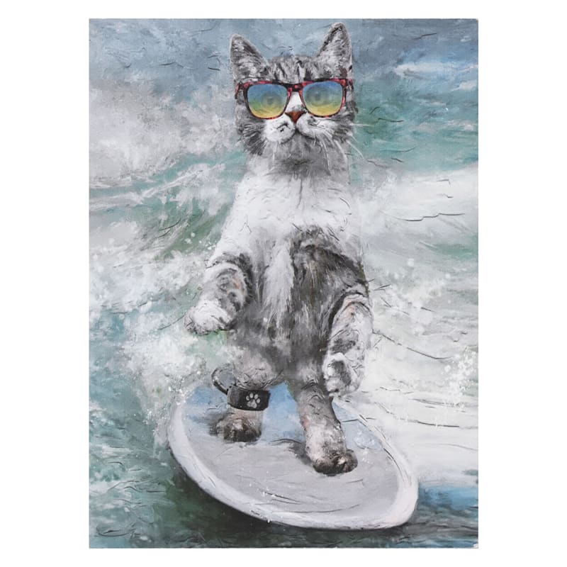 Wave Rider Cat Art, 6x8