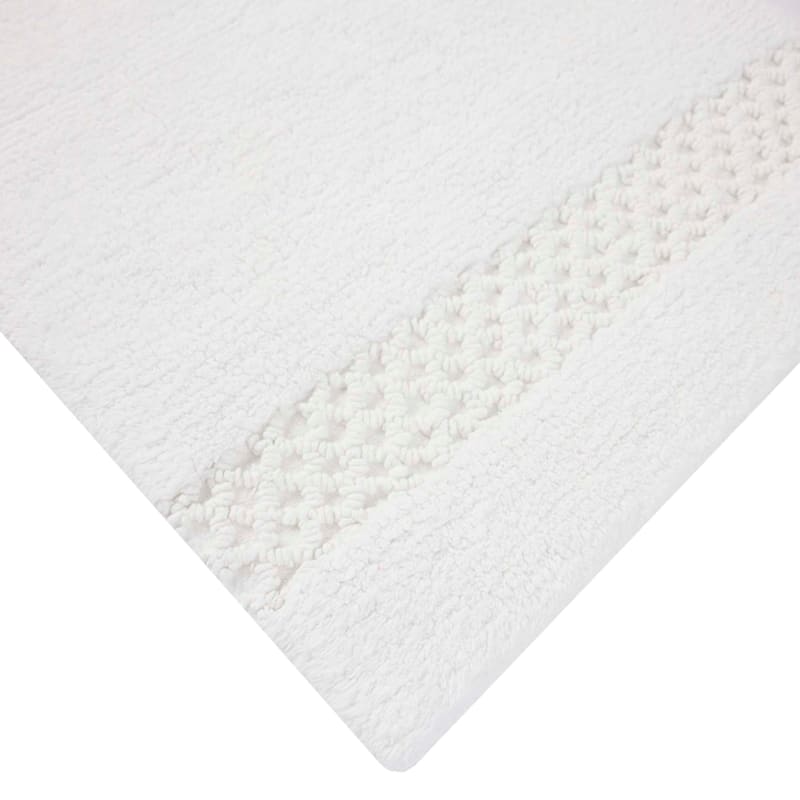 Providence Reversible White Bath Rug 20x30 | Bath Decor | At Home