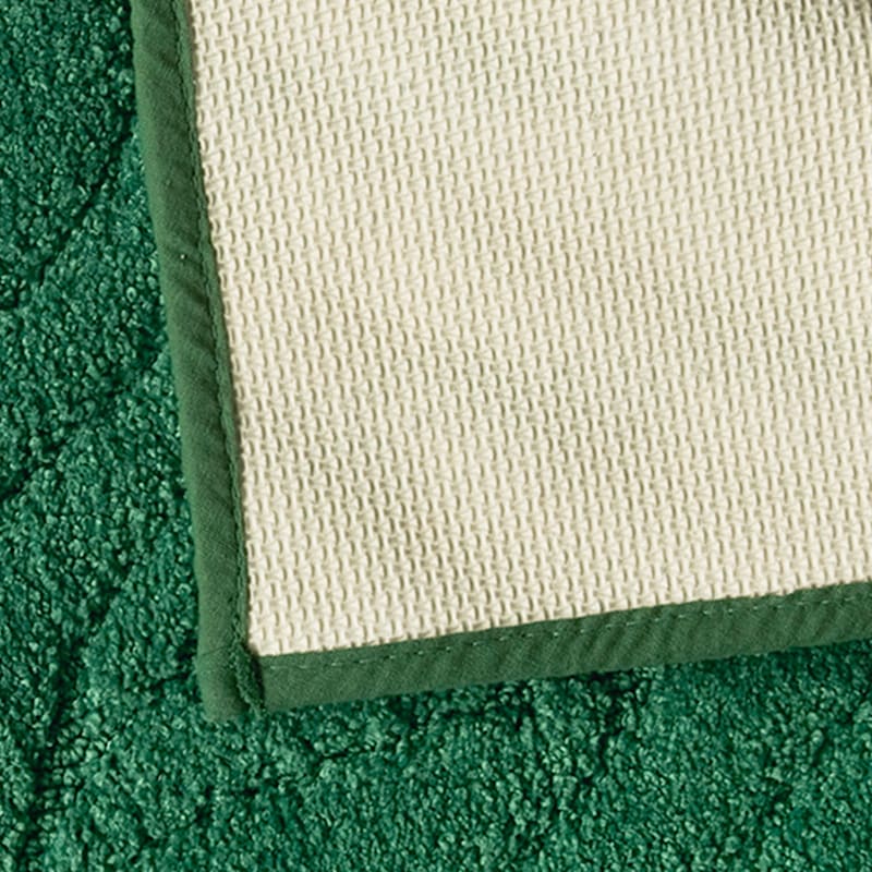 Found & Fable Green Knitted Leaves Bath Rug, 20x30