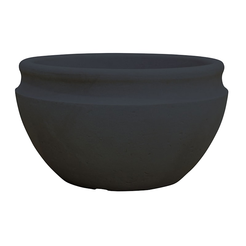 Japi Black Antique Low Outdoor Planter, Extra Large | At Home