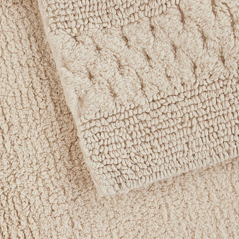 Providence Reversible Tan Bath Rug, 20x30
