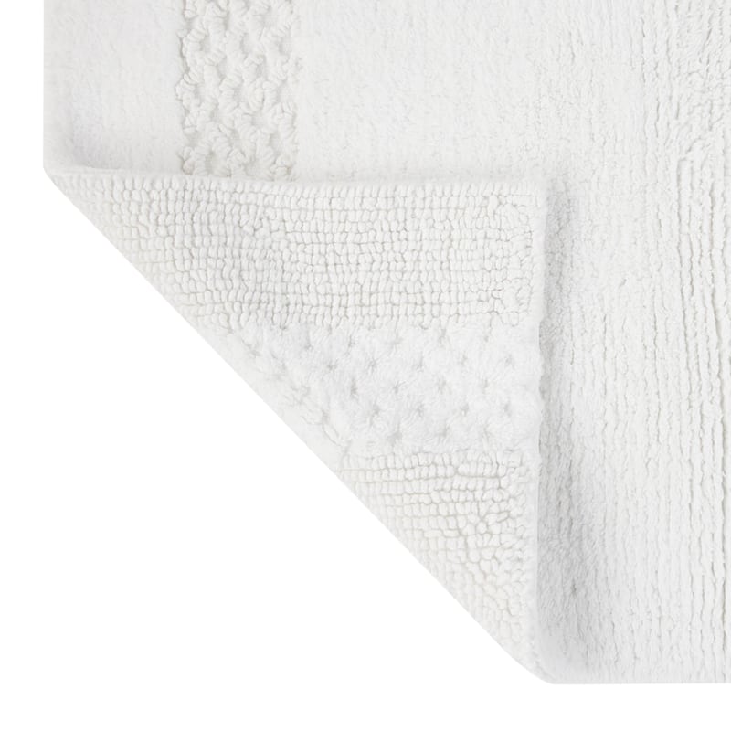 Providence Reversible White Bath Rug, 17x24