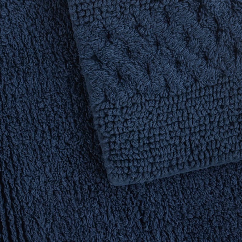 Providence Reversible Navy Bath Rug, 17x24