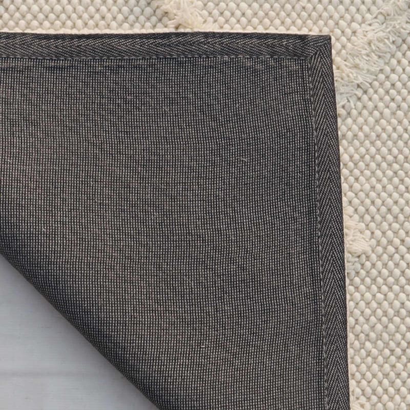 Found & Fable Ivory Diamond Patterned Wool Area Rug 8x10 | At Home