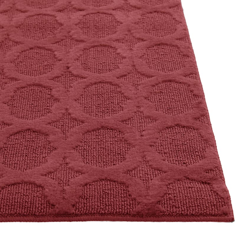 (D602) Verona Ruby Red Contour Area Rug, 8x10