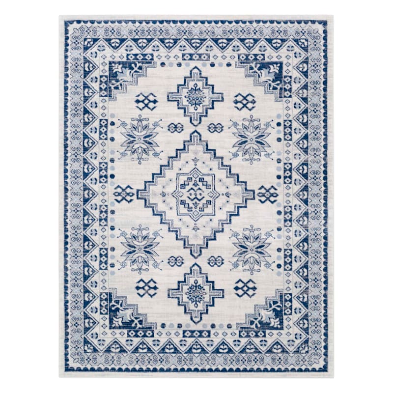 Roma Blue Medallion Area Rug 8x10 | At Home