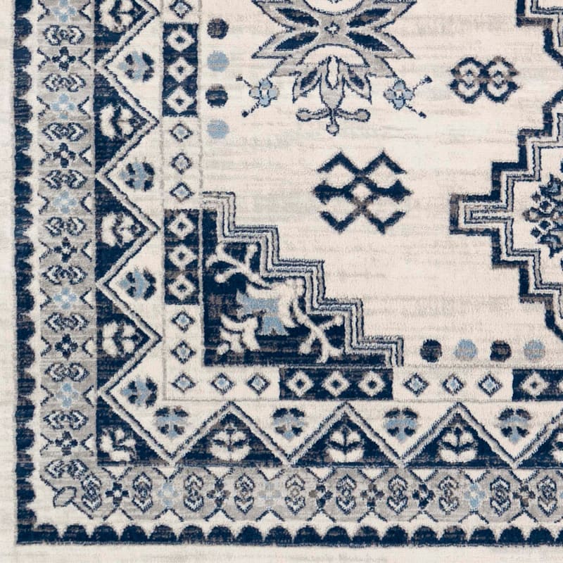 Roma Blue Medallion Area Rug 8x10 | At Home