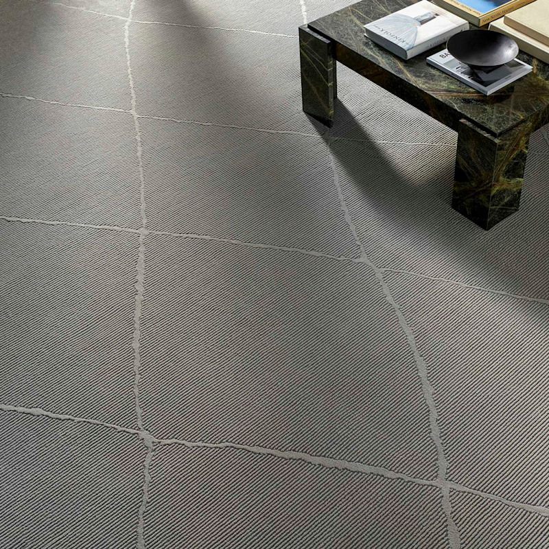 (B878) Alder Grey Diamond Design Washable Accent Rug, 3x5