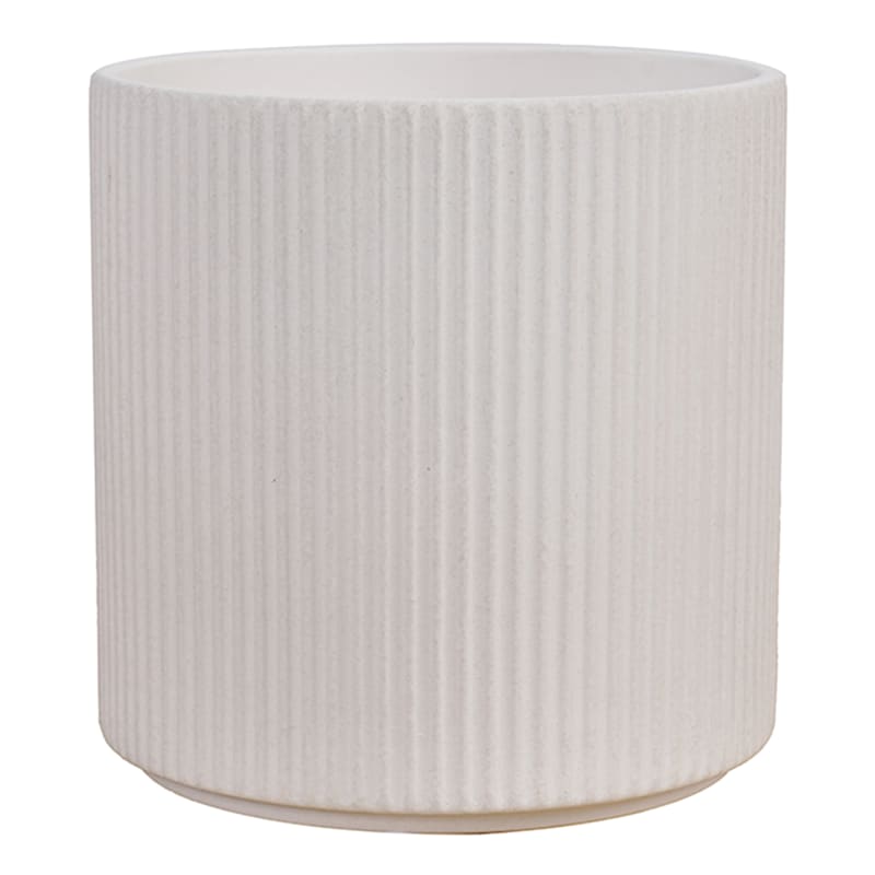Indoor Zeb White Matte Planter, Medium | At Home