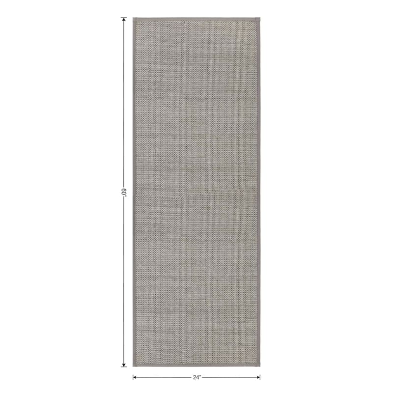 Solid Grey Textured Washable Kitchen Runner 2x5 | At Home