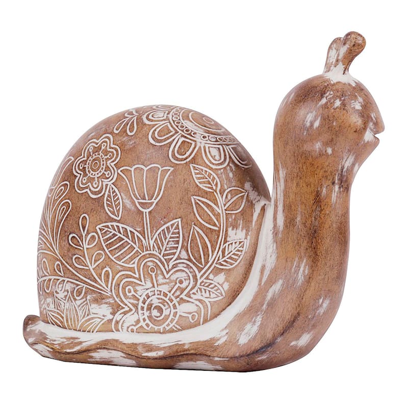 Honeybloom Rustic Snail Outdoor Garden Statue, 10" | At Home
