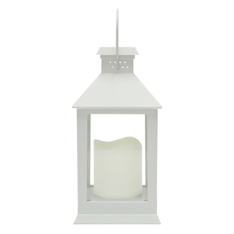 White Solar Outdoor Lantern, 9" | At Home