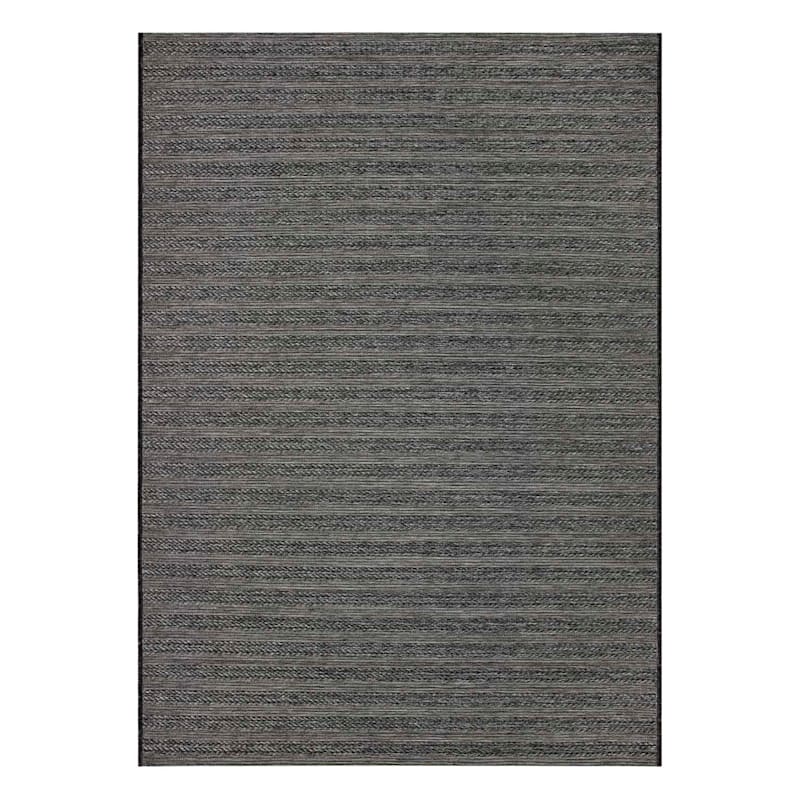 Textured Charcoal Outdoor Rug 5x7 | At Home