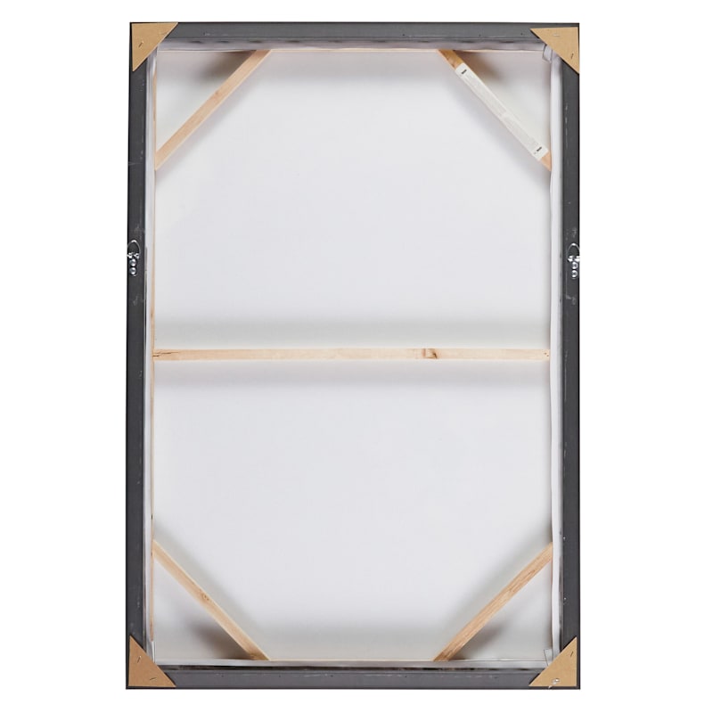 Grey Abstract Framed Embellished Canvas Wall Art, 25x37