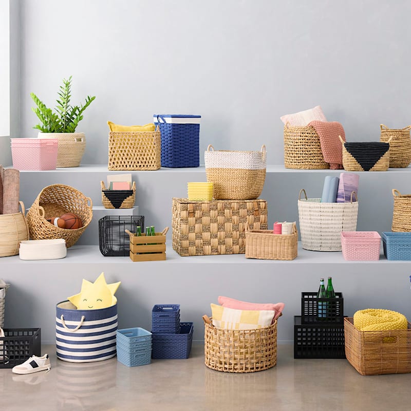 Square Laundry Hamper with Lid & Removable Liner, Navy Blue