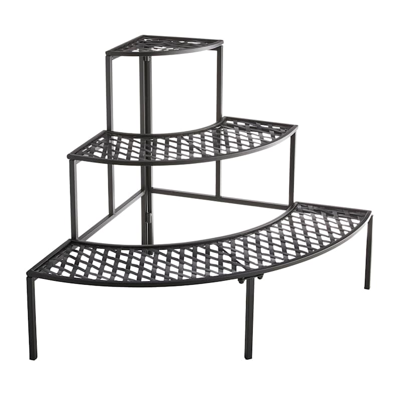 Black Tiered Metal Plant Stand, 24"