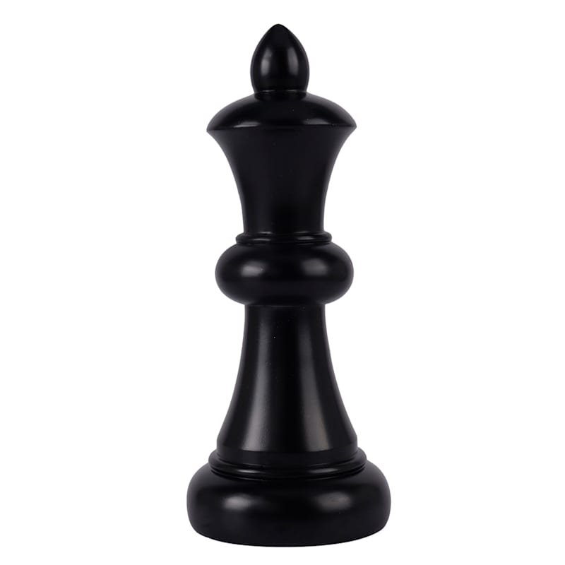 Black Resin Queen Chess Piece, 10"