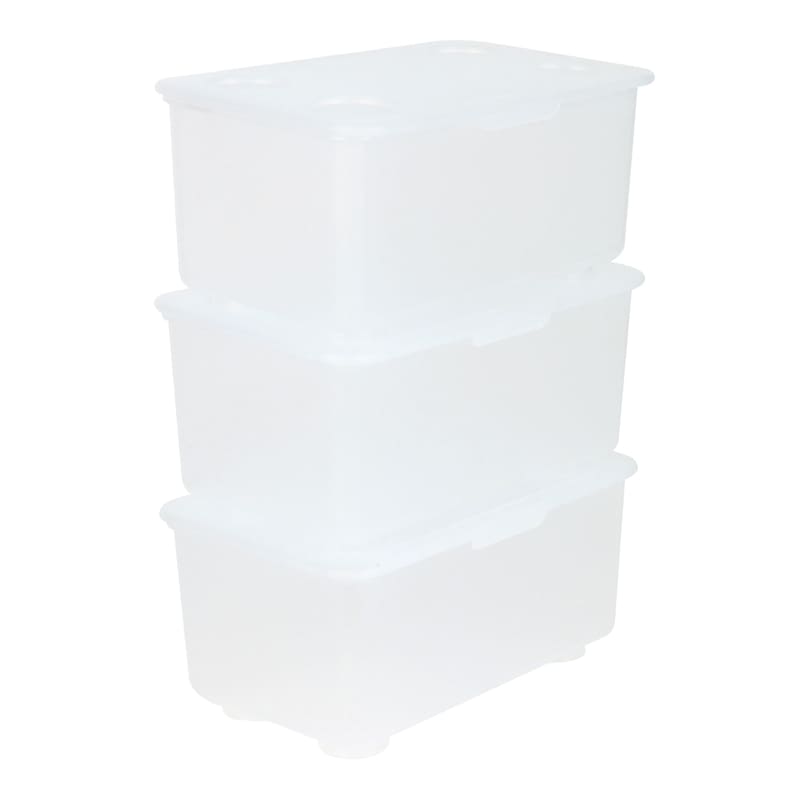 3-Pack Mini Stacking Storage Box, Clear