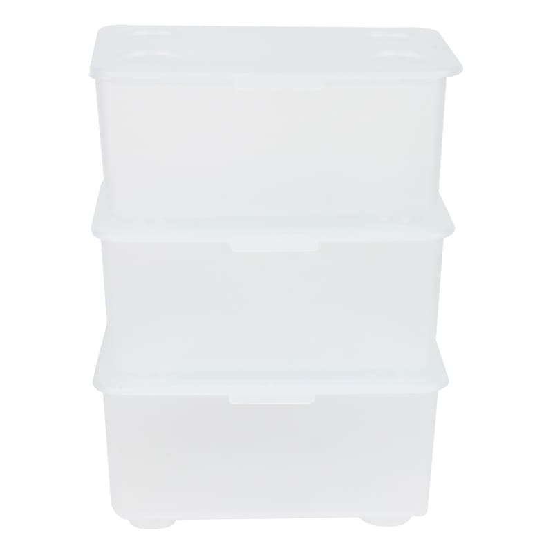 3-Pack Mini Stacking Storage Box, Clear