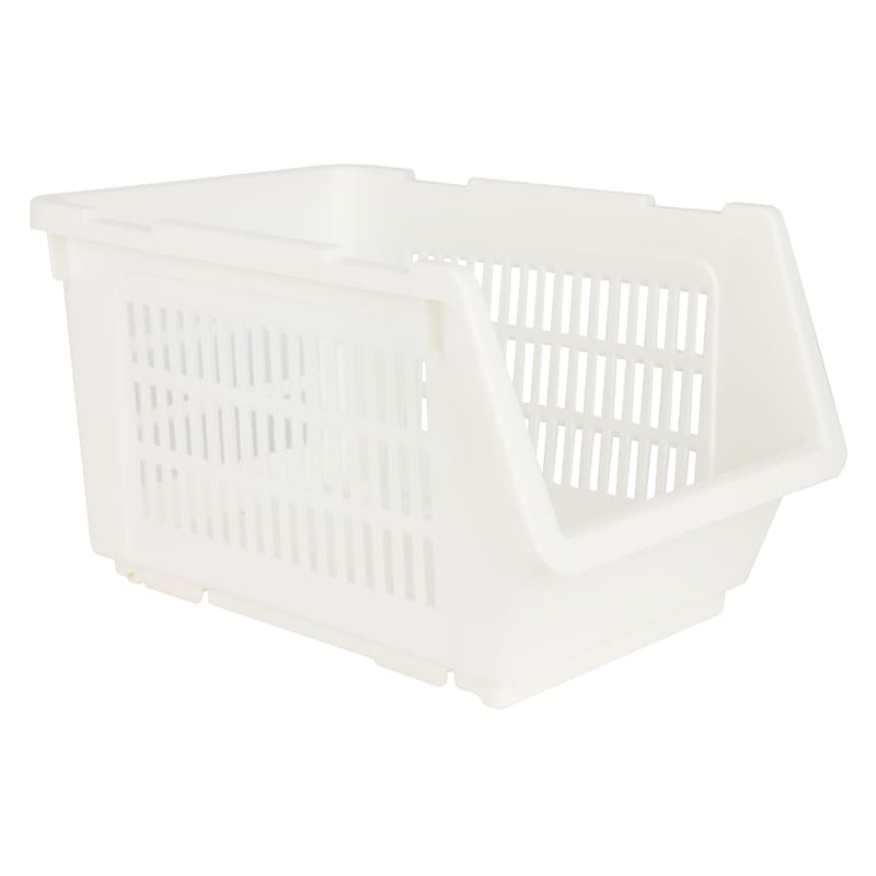 White Stackable Storage Basket, Small
