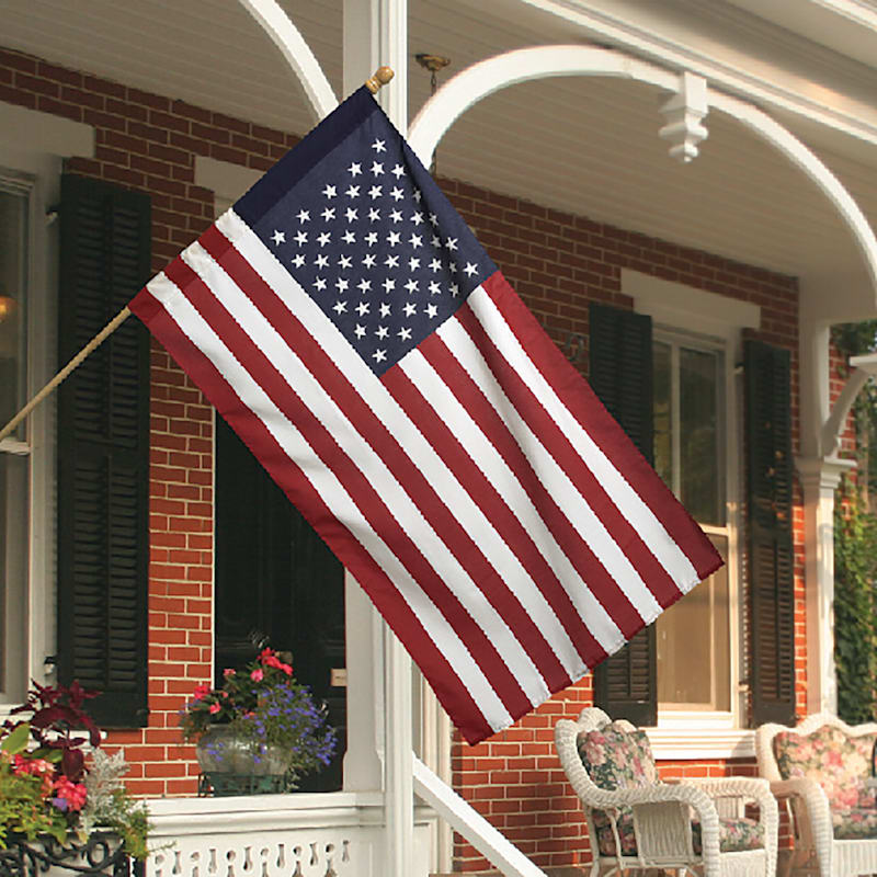 2.5x4 Polycotton USA Flag Kit with 5' Wooden Pole | At Home