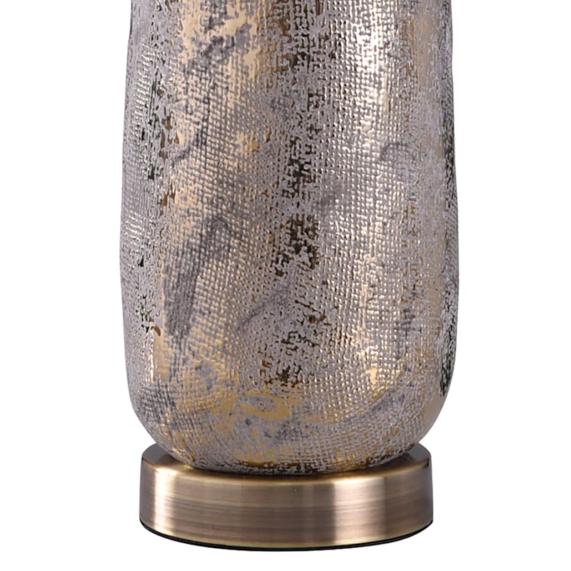 Grey & Gold Ceramic Table Lamp Base, 21"