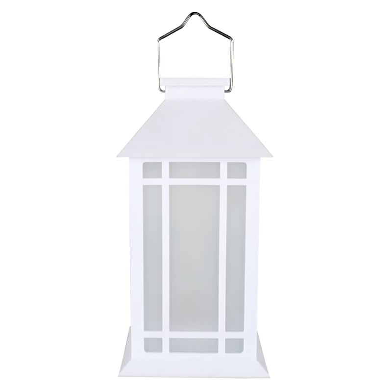 White Solar Outdoor Lantern, 11" | At Home