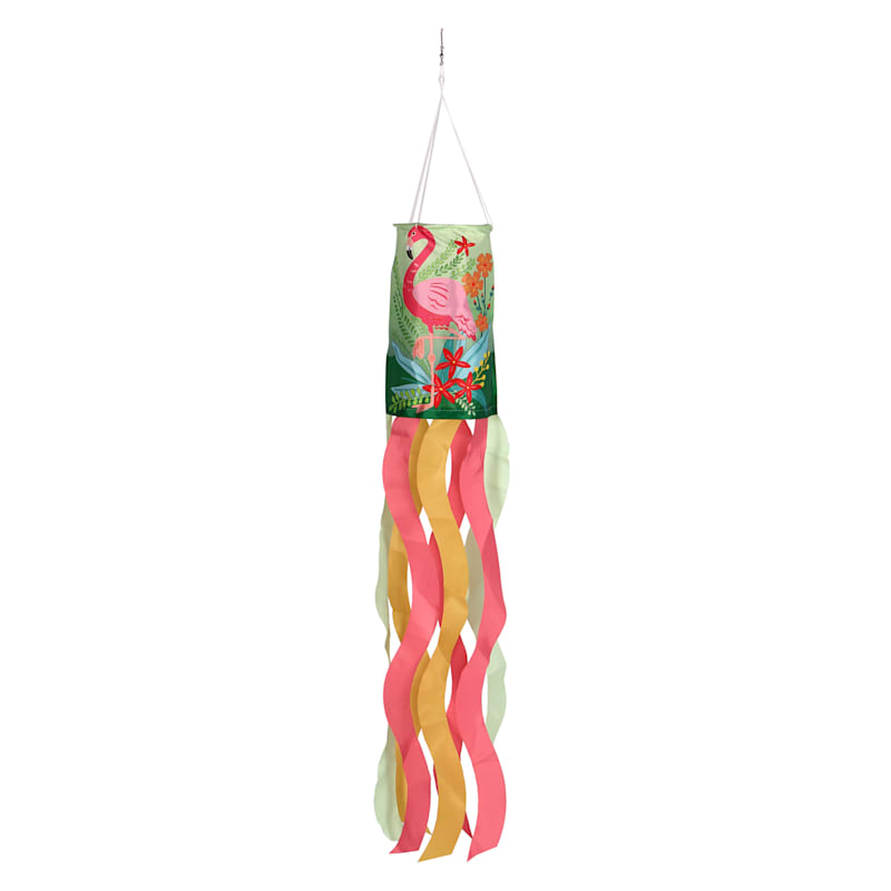 Flamingo Hanging Windsock, 38" | At Home