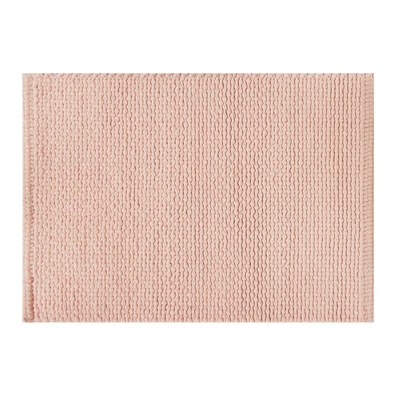 Honeybloom Pink Braided Cotton Bath Rug, 17x24