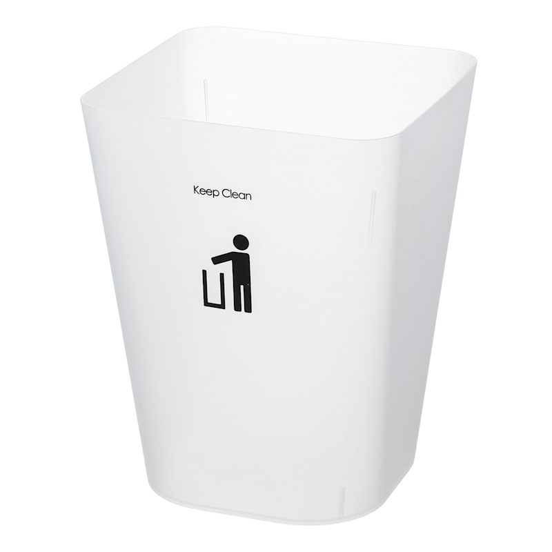 White Keep Clean Trash Bin, 12l