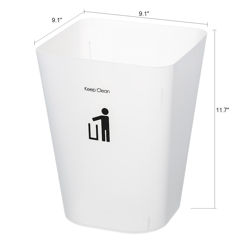 White Keep Clean Trash Bin, 12l
