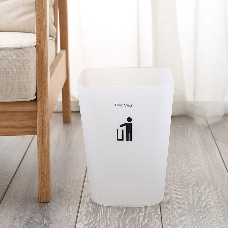 White Keep Clean Trash Bin, 12l