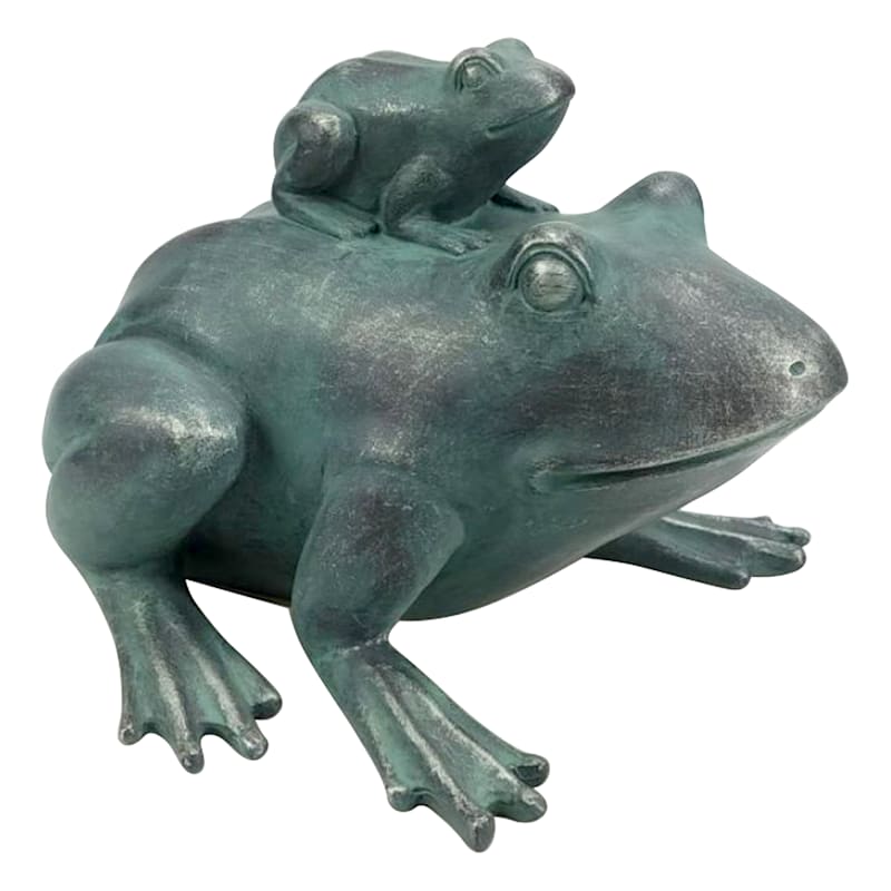Honeybloom Frog Outdoor Garden Statue, 7.9"