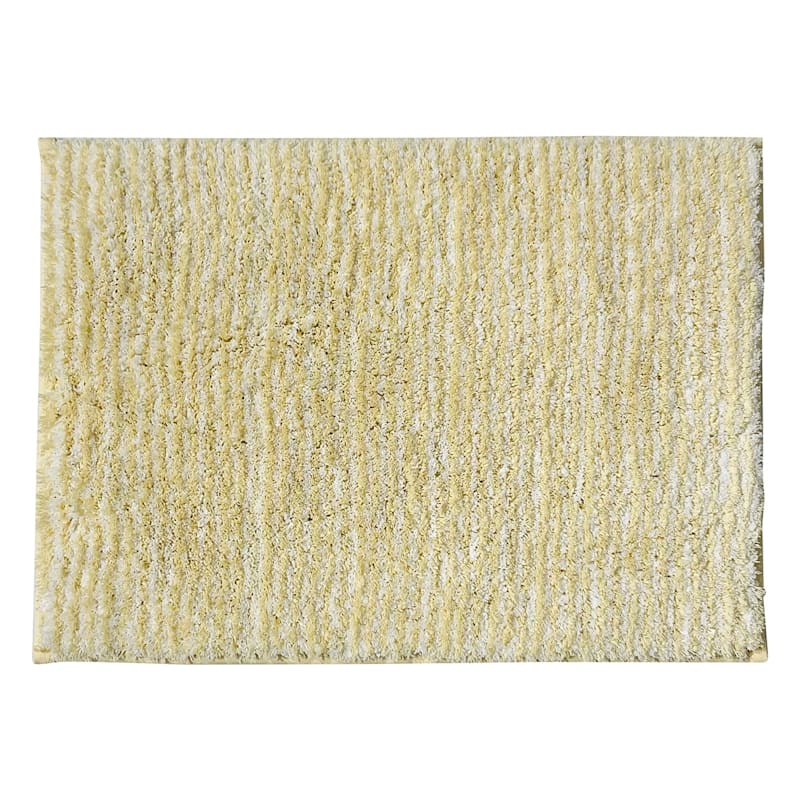Essential Striped Yellow Bath Rug 17x24 | At Home