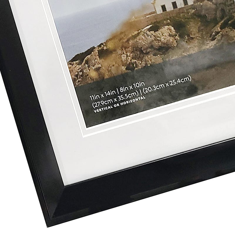 11x14 Matted to 8x10 Wall Frame, Black