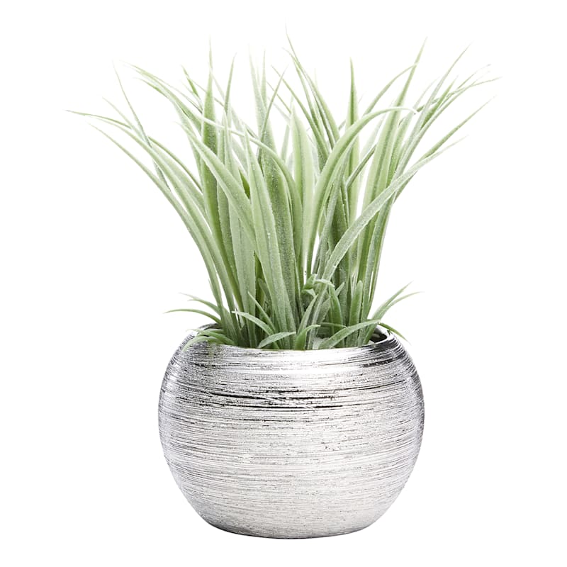 Crosby St. Indoor Silver Round Textured Pot | At Home