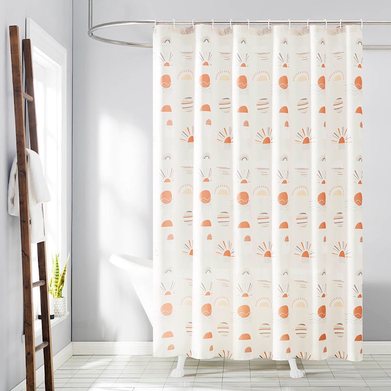Coral color shower curtain store