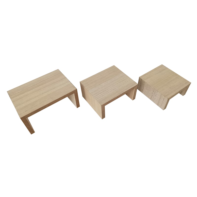 3-Piece Natural Wood Riser Set