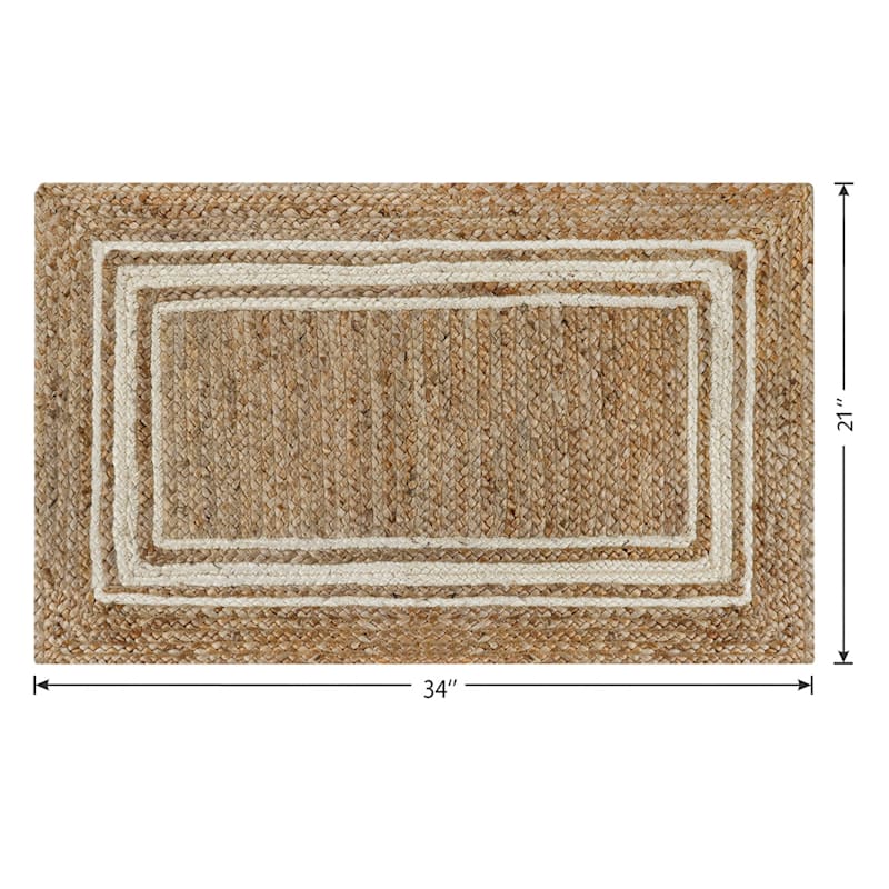 Natural Ivory Braided Jute Rug, 21x34 | At Home