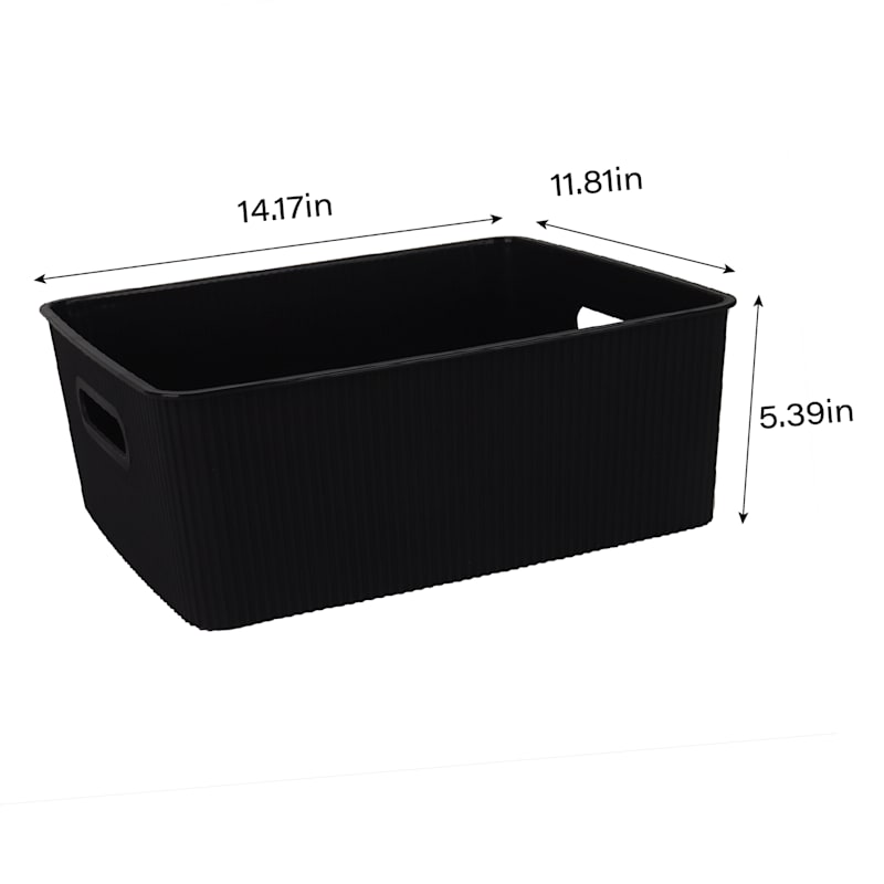 Doric Black Storage Basket, Medium