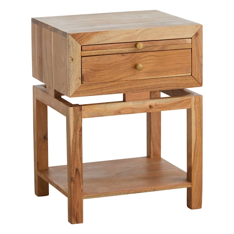 Natural Wood Side Table At Home