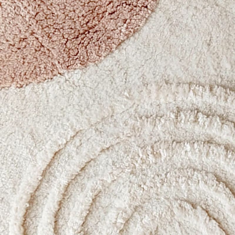 Sage Serenity Beige Arches High-Low Pile Bath Rug, 17x24