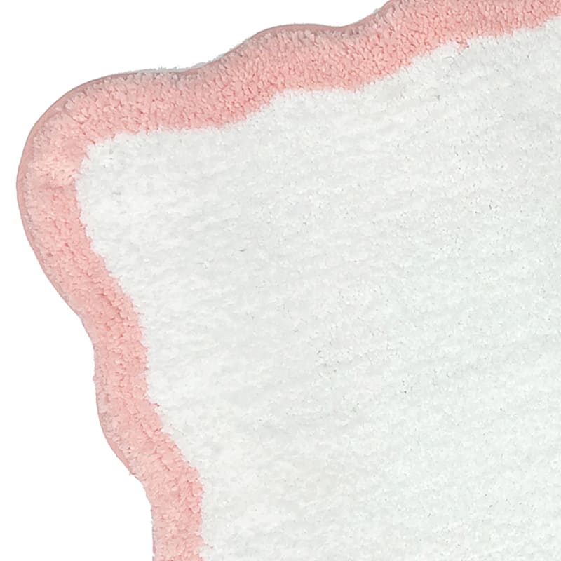 Tiny Dreamers Pink Scalloped Border Bath Rug 17x24 | At Home