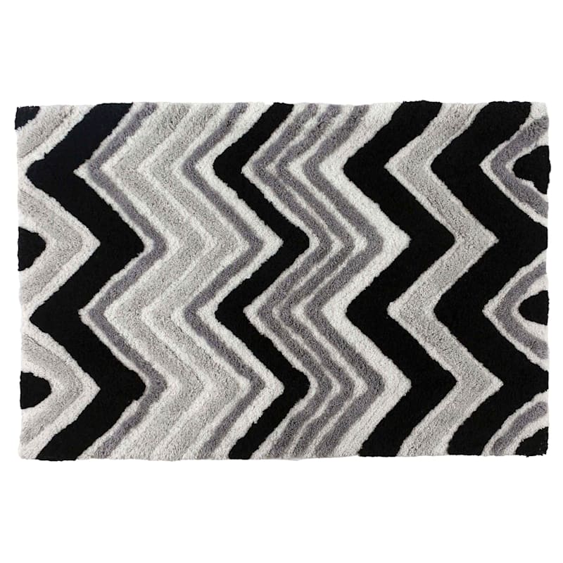 Tufted Chevron Neutrals 20x30 Bath Rug | At Home